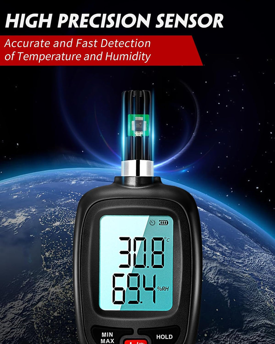 LABART Digital Thermometer Hygrometer Monitor with Dew Point and Wet B
