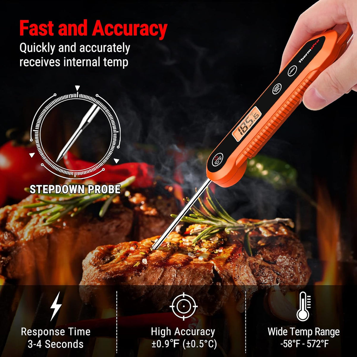 TP03H Digital Meat Thermometer for Grilling Waterproof Kitchen Food LC ...