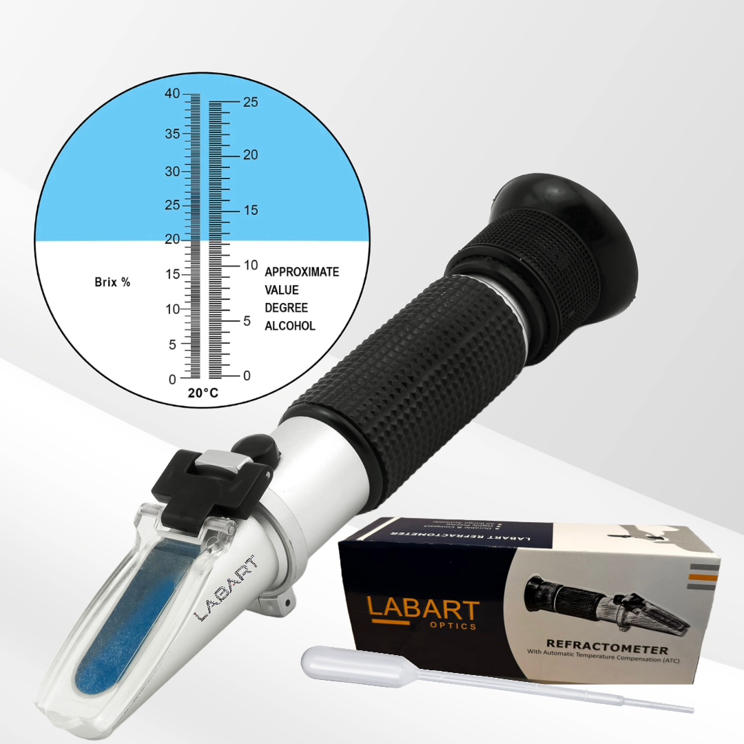LABART Alcohol & Brix Refractometer, 0~25% Vol, 0~40% Brix