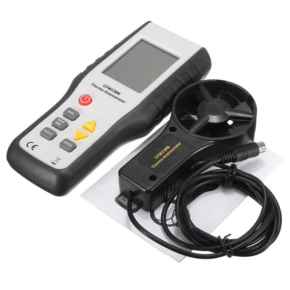 LABART HT-9819 Handheld LCD CFM/CMM Display Anemometer Thermal Thermo-