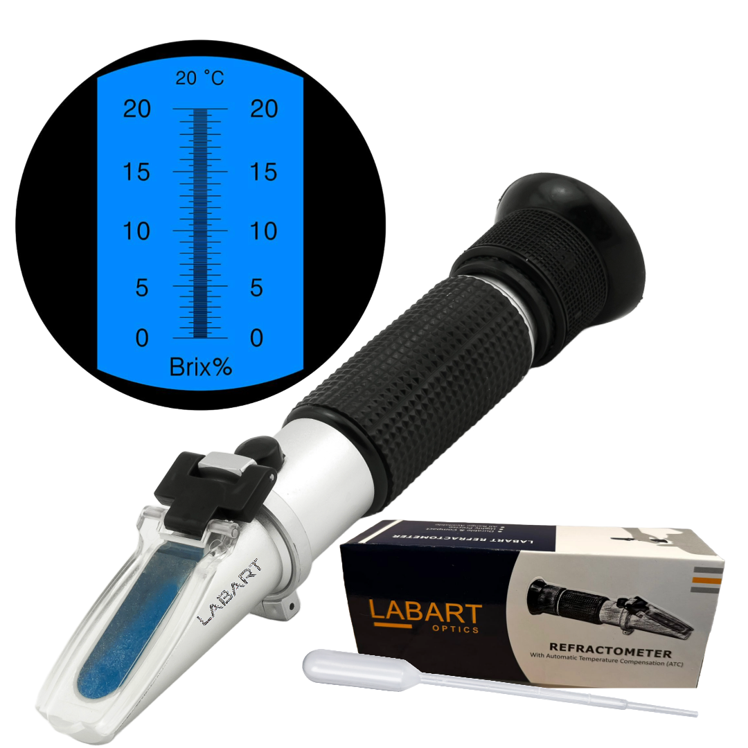 LABART™ Original 0-20% Brix Hand Held Refractometers with (ATC) Brix ...