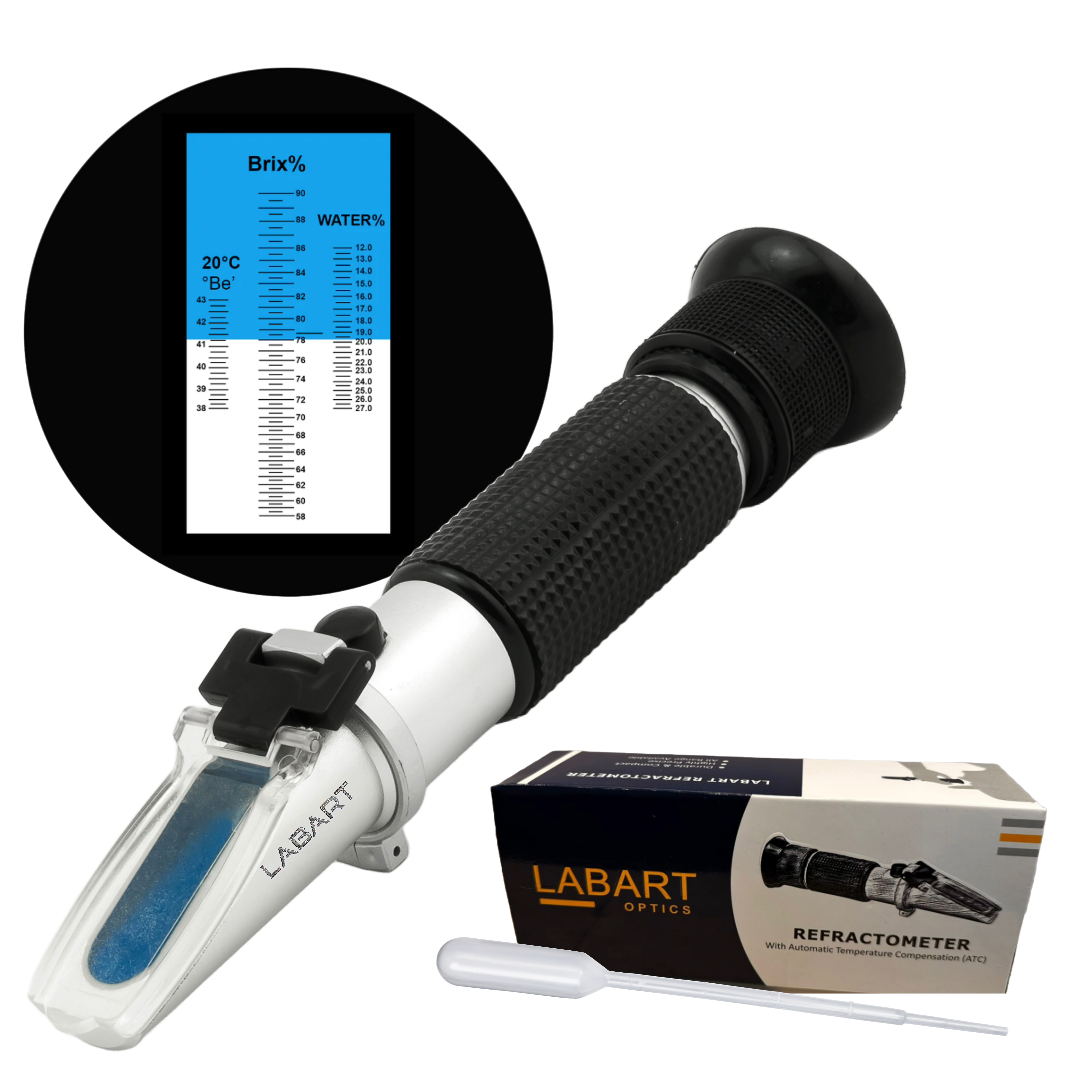 LABART Hand Refractometer with ATC 3 in 1 Scale for Honey