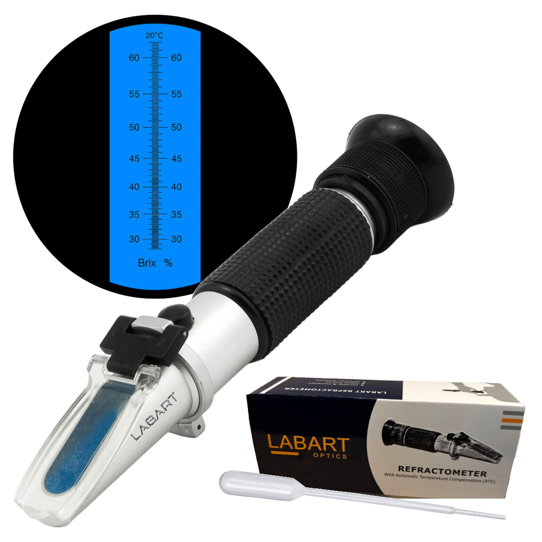 LABART Hand Refractometer with ATC Brix 28-62%
